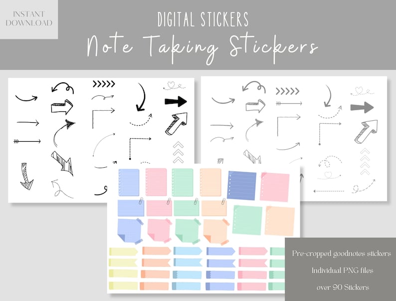 Note Taking Goodnotes Stickers|everyday Digital Stickers|study Digital ...