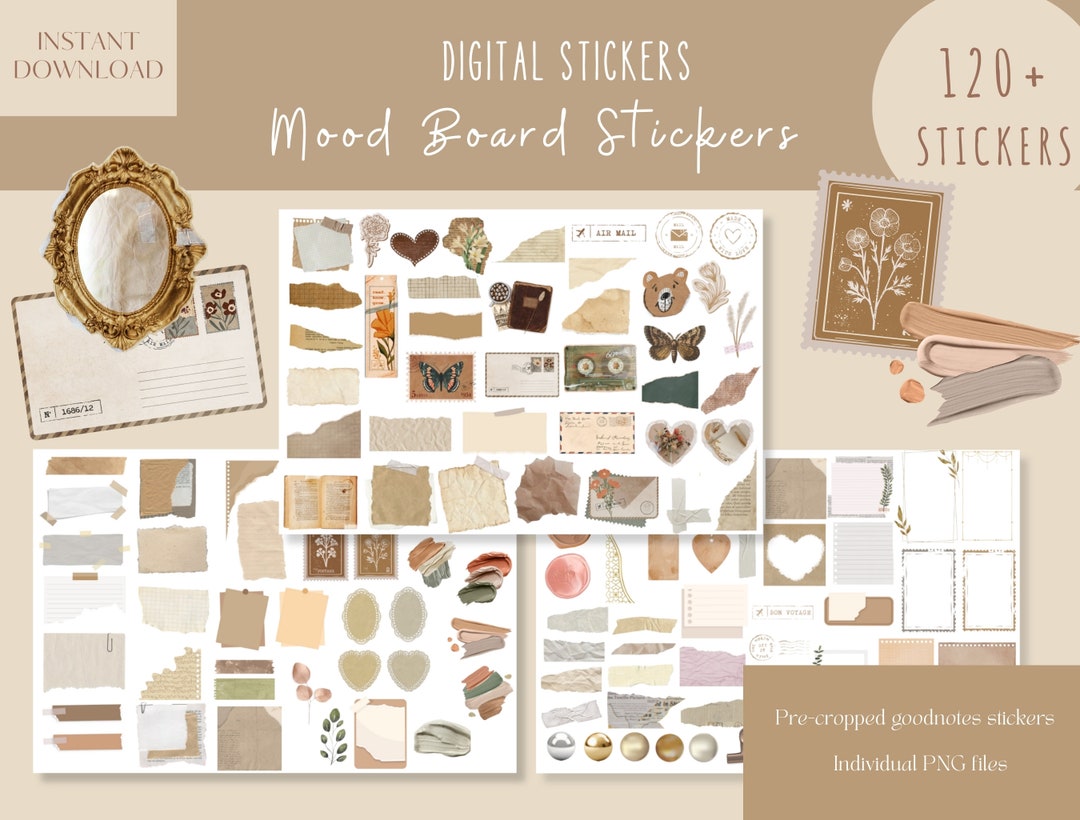 Mood Board Goodnotes Stickers|aesthetic Everyday Digital Stickers ...