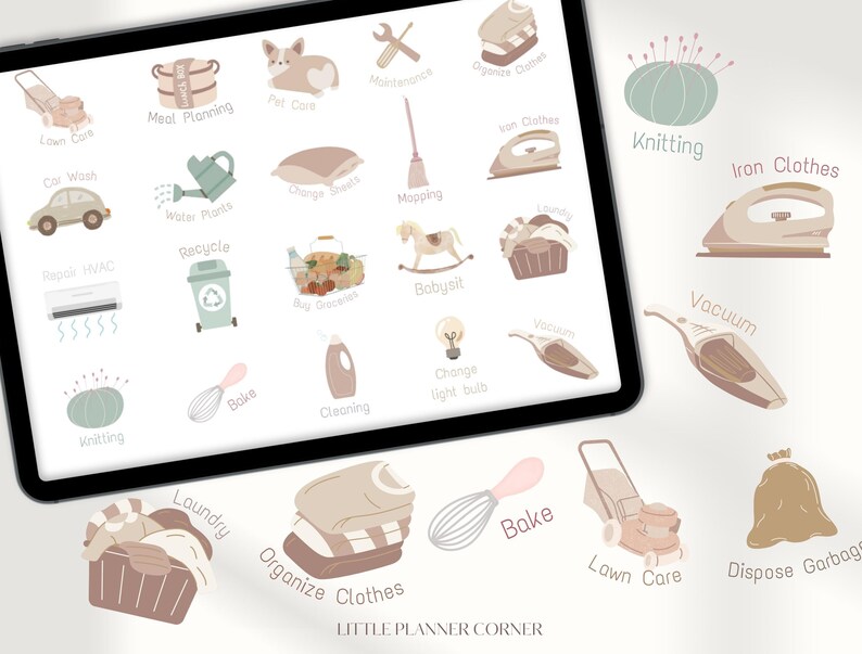 Chore Time Goodnotes Stickers| Essential Everyday Digital Stickers ...