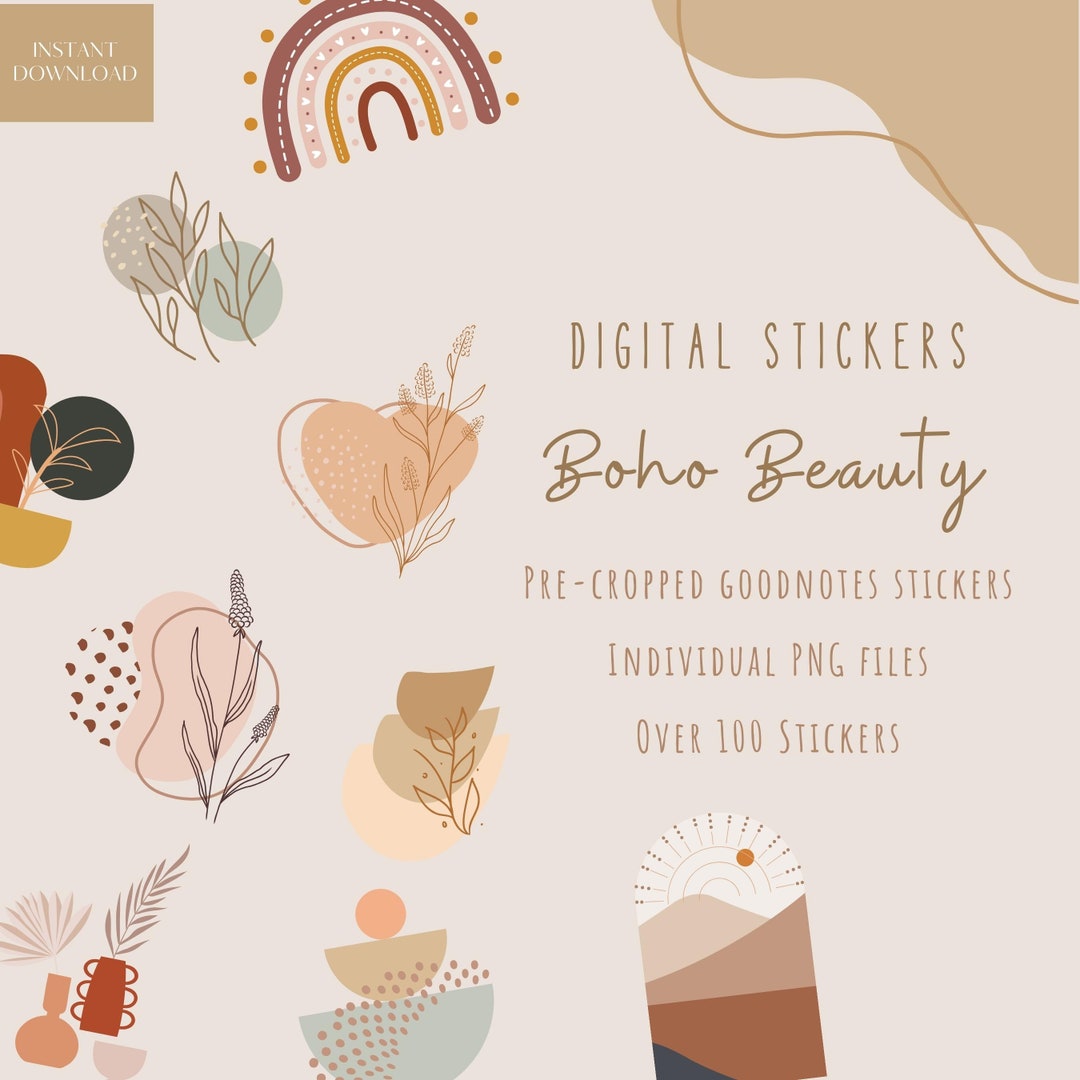 BOHO Beauty Goodnotes Stickers| Everyday Digital Stickers| Planner ...