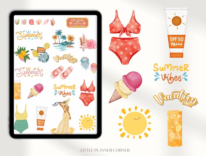 Summer 2025 Goodnotes Stickers |vacation Planner Stickers | Minimalist ...