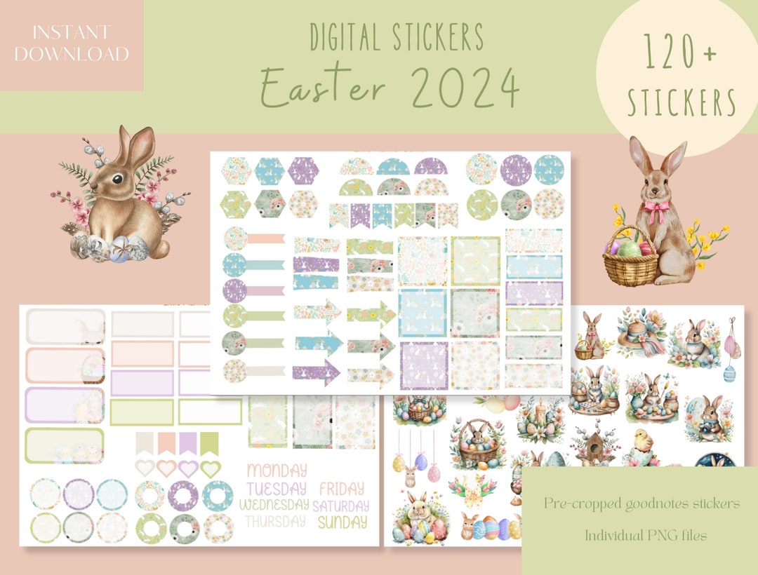Easter 2024 Goodnotes Stickerseveryday Digital Stickers Easter Digital ...