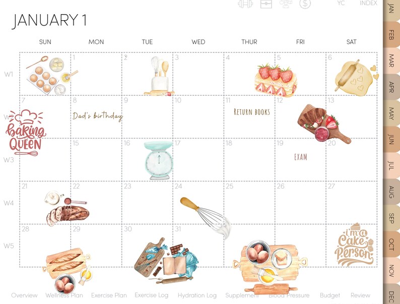 Baking Goodnotes Stickers|everyday Digital Stickers| Daily Digital ...