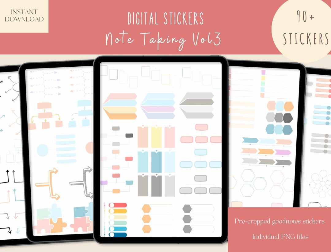 Note Taking Vol3 Goodnotes Stickers|everyday Digital Stickers|study ...