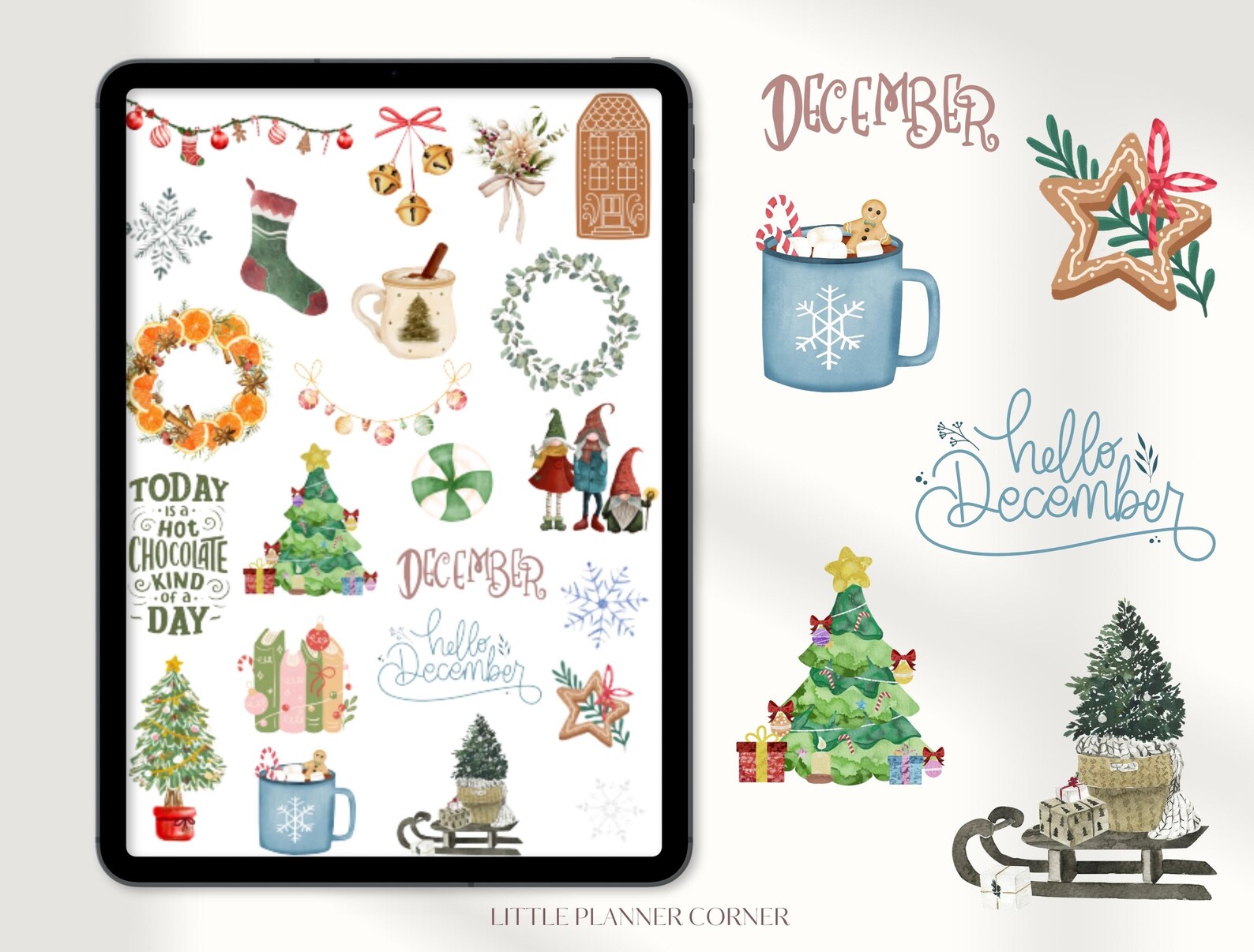 December 2024 Goodnotes Stickers | Digital Clipart | Winter Planner ...
