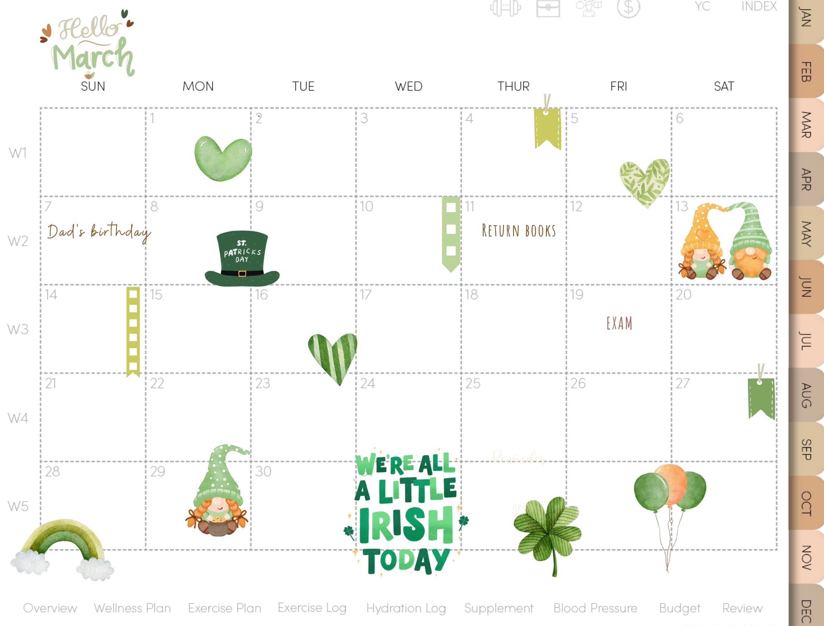 March 2024 Goodnotes Stickers|everyday Digital Stickers| Digital ...