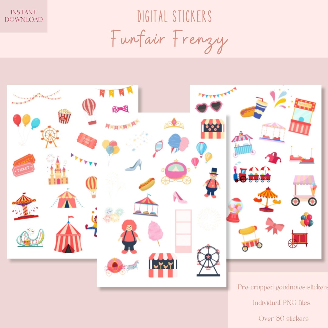 Funfair Frenzy Goodnotes Stickers| Everyday Digital Stickers| Planner ...
