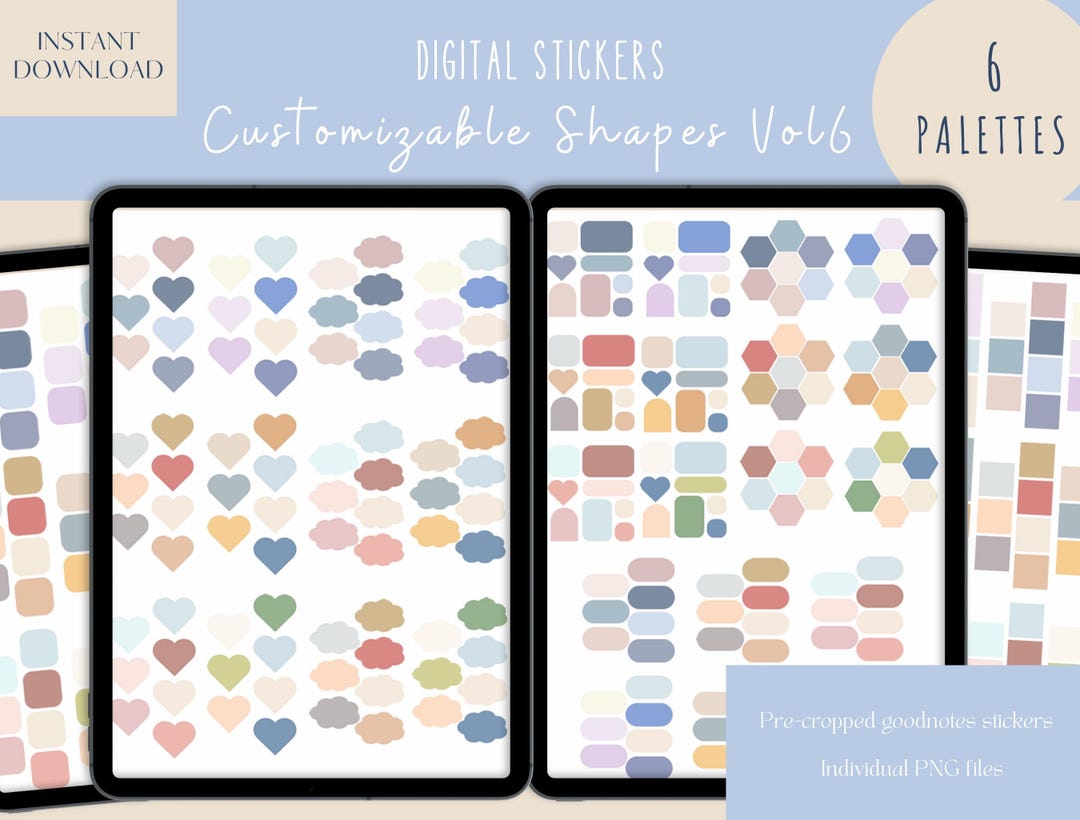 Customizable Shapes Vol6 Goodnotes Stickers|everyday Digital Stickers ...