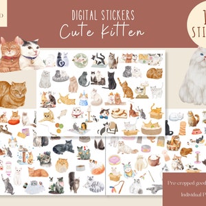 Cute Kitten Goodnotes Stickers | Animals Digital Stickers |cute Cat ...