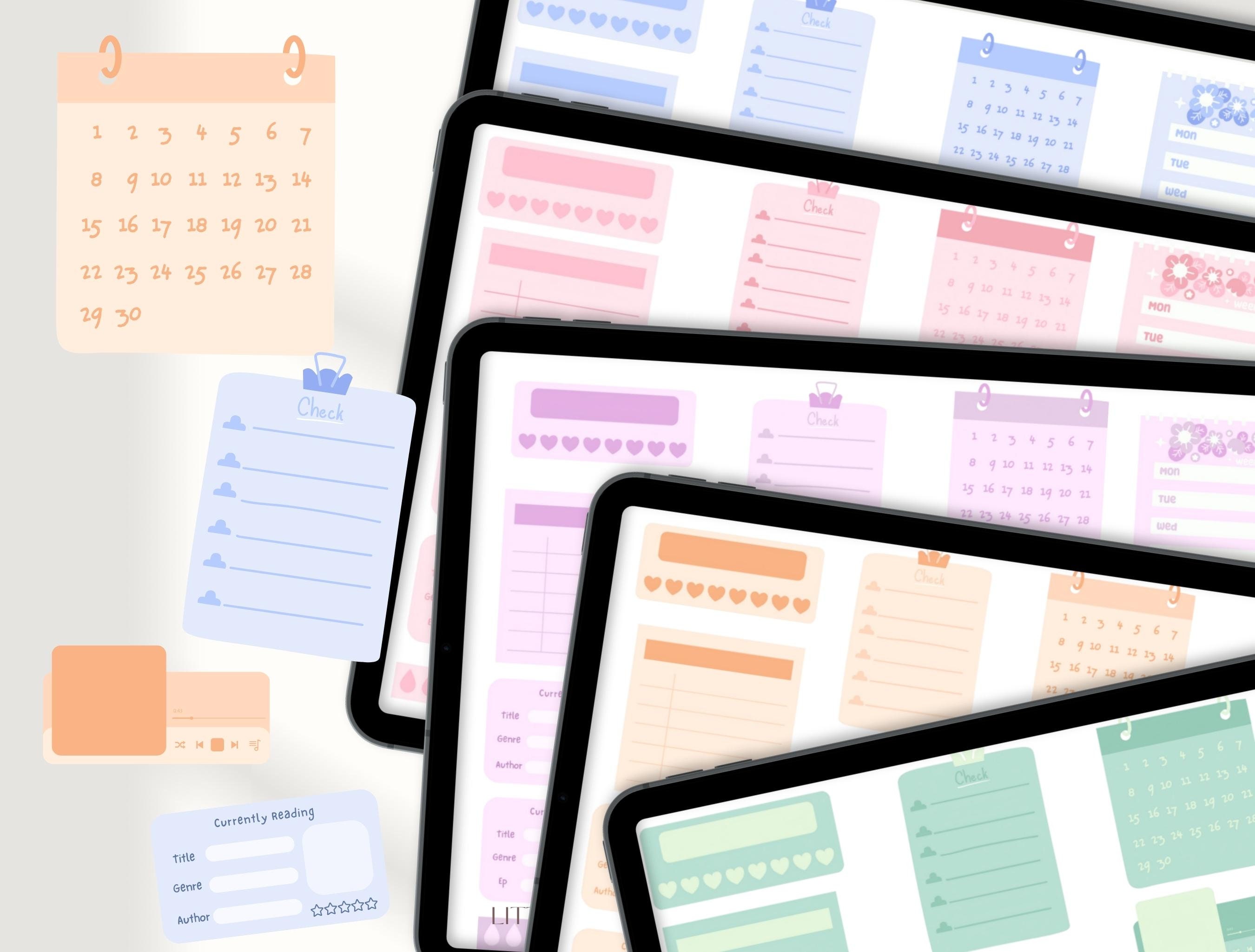 Pastel Notes Goodnotes Stickers| Colorful Everyday Digital Stickers ...