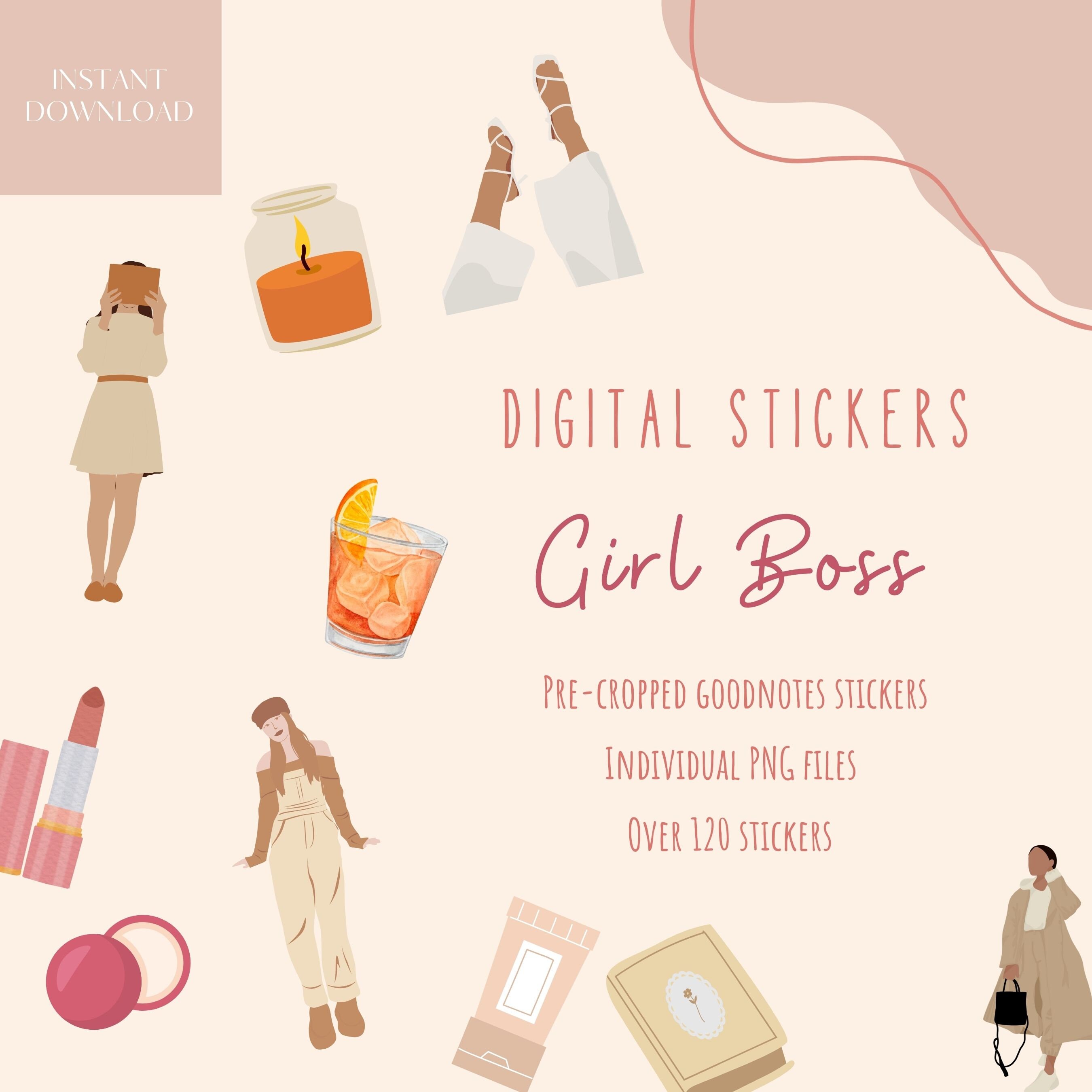 Girl Boss Goodnotes Stickers | That Girl Digital Stickers | Everyday ...