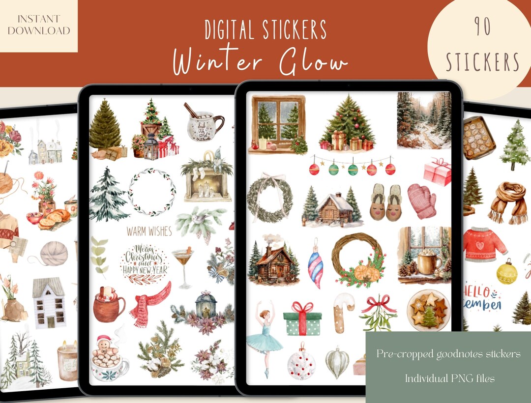 Winter Glow Goodnotes Stickers Digital Clipart Winter Planner Stickers ...