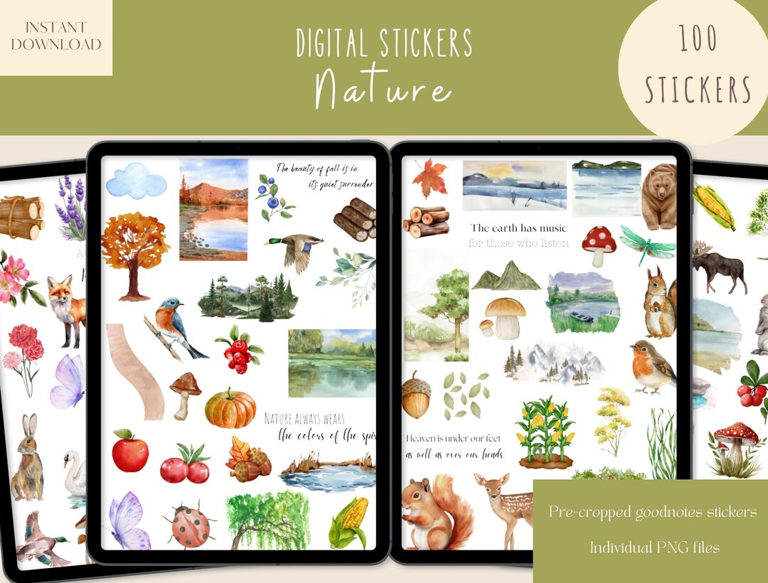 Nature Goodnotes Stickers|outdoor Digital Stickers| Digital Planner ...