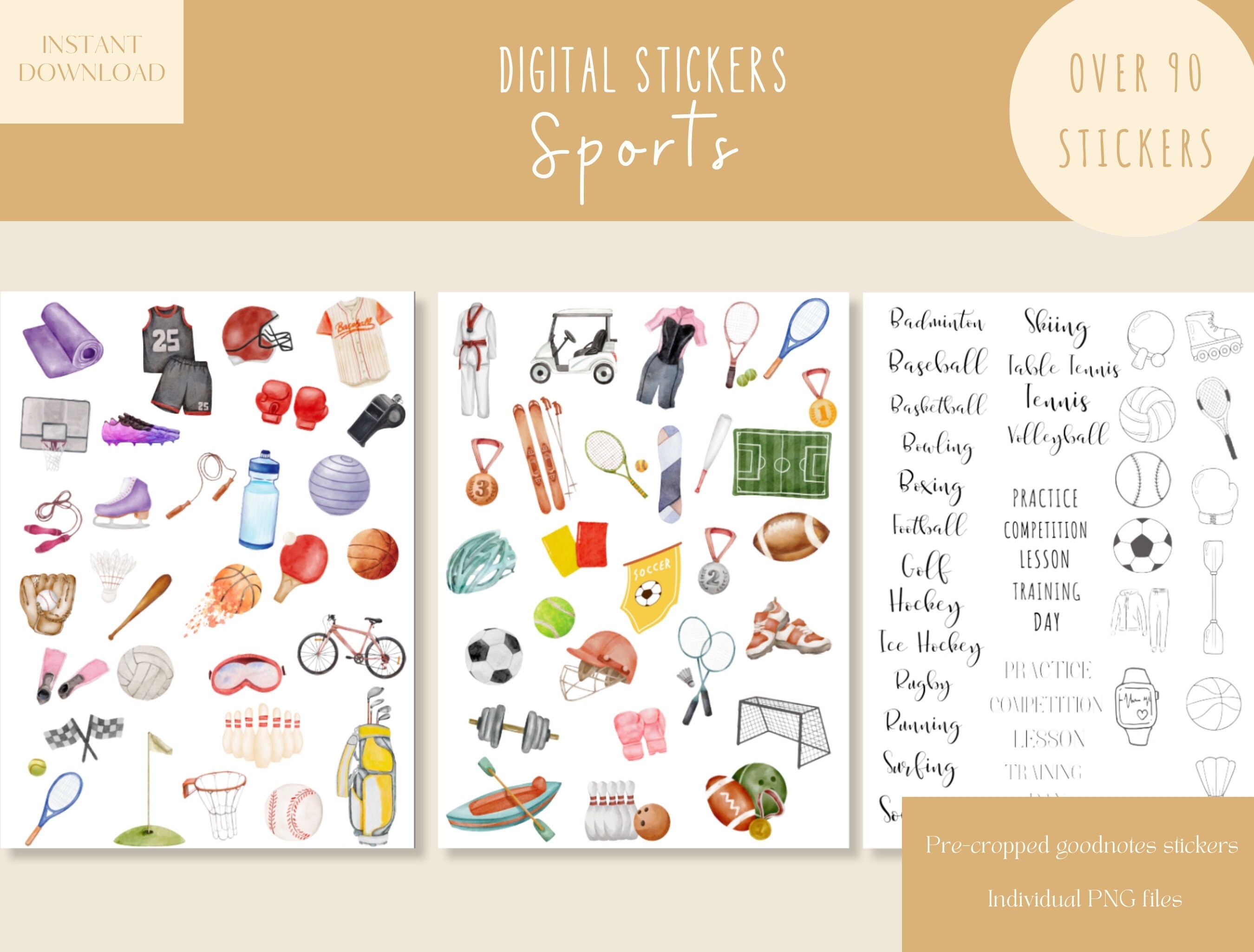 Sports Goodnotes Stickers|everyday Digital Stickers| Fitness Digital ...