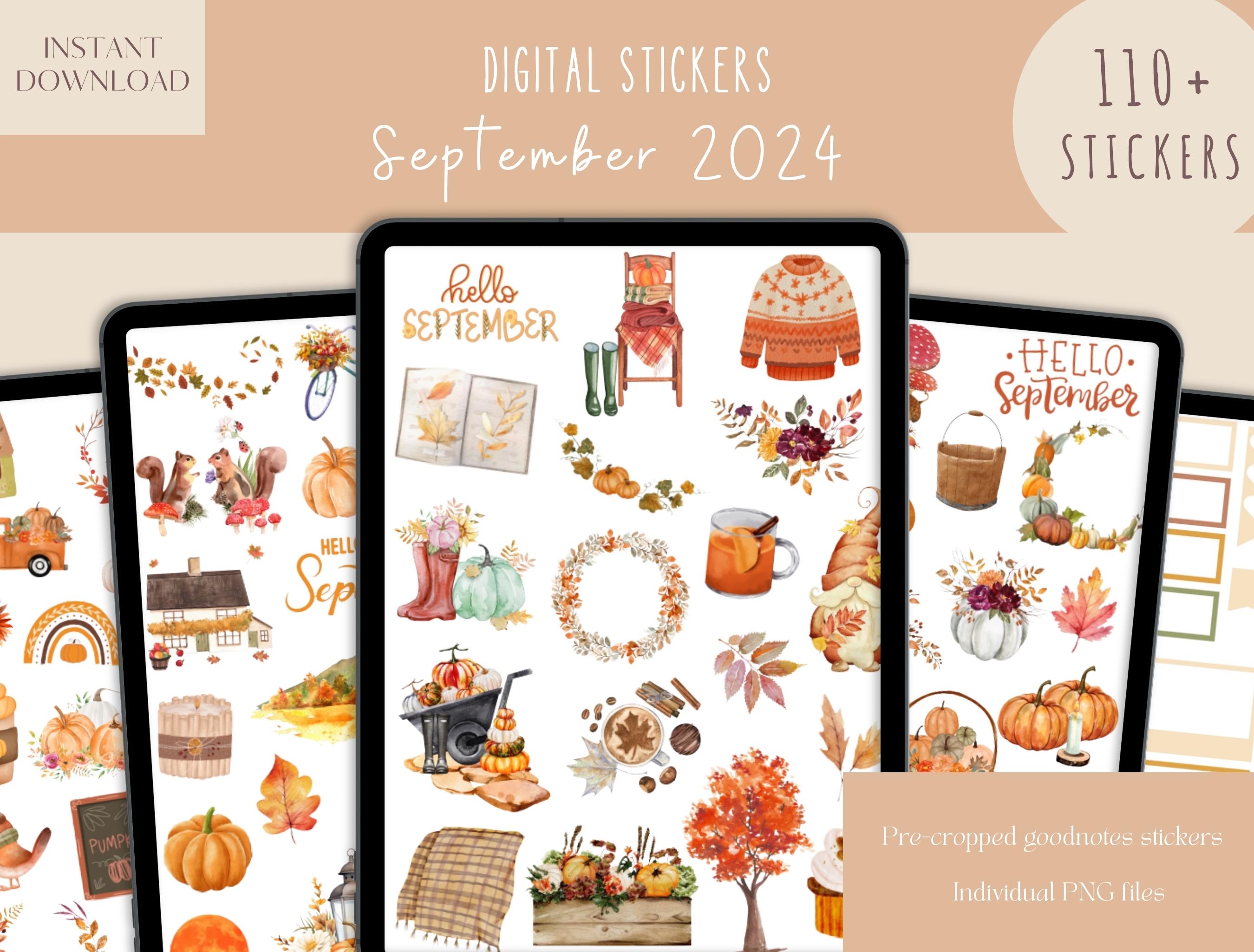 September 2024 Goodnotes Stickers| Aesthetic Everyday Digital Stickers ...