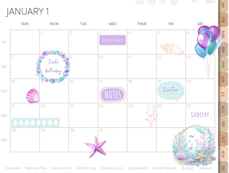 Mermaid World Goodnotes Stickers|everyday Digital Stickers|digital ...