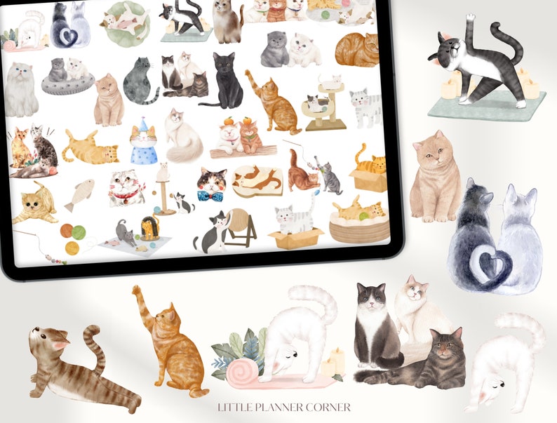 Cute Kitten Goodnotes Stickers | Animals Digital Stickers |cute Cat ...