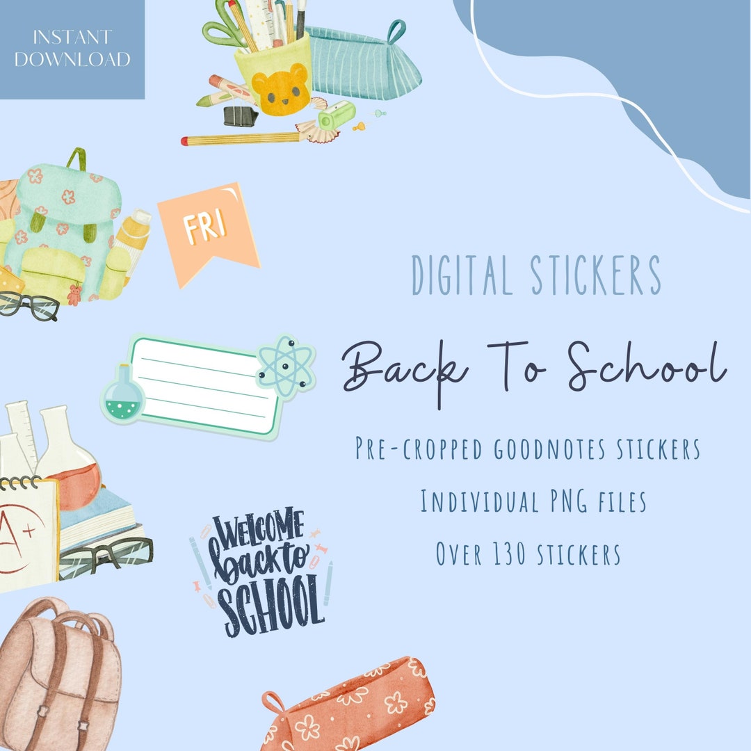 Back to School Goodnotes Digital Stickers|daily Digital Stickers ...
