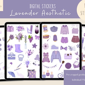 Lavender Aesthetic Goodnotes Stickers|everyday Digital Stickers|purple ...