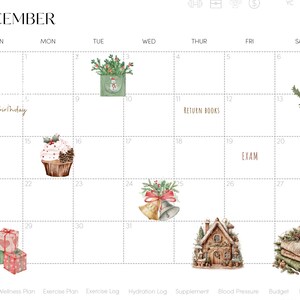 December 2024 Goodnotes Stickers | Digital Clipart | Winter Planner ...