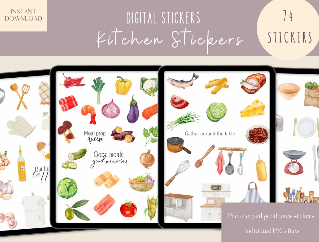 Kitchen Goodnotes Stickers|cooking Digital Stickers| Digital Planner ...