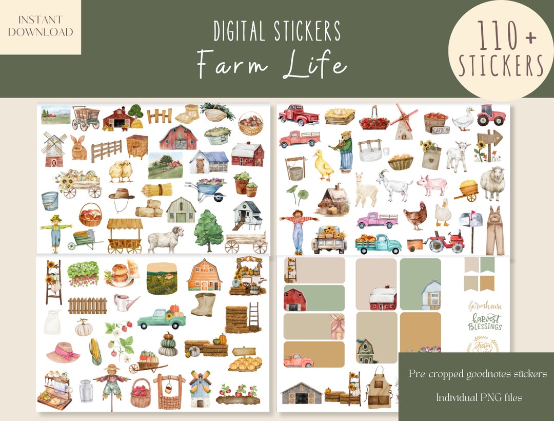 Farm Life Goodnotes Stickers|everyday Digital Stickers| Spring Digital ...