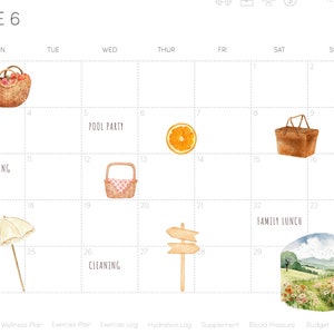 August 2024 Vol1 Goodnotes Stickers|everyday Digital Stickers| Vacation ...