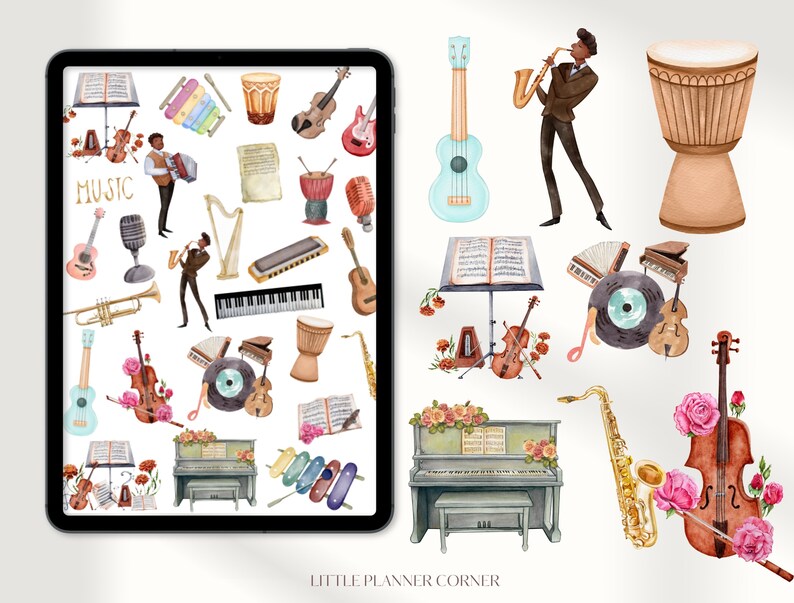 Music Goodnotes Stickers|everyday Digital Stickers| Digital Planner ...