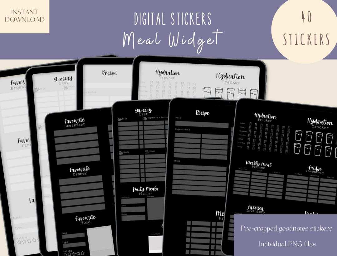 Meal Widgets Goodnotes Stickers|everyday Digital Stickers| Cooking ...