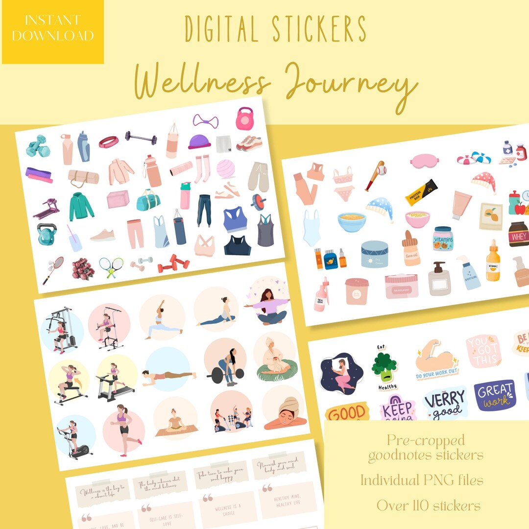 Wellness Journey Goodnotes Stickers Everyday Digital - Etsy
