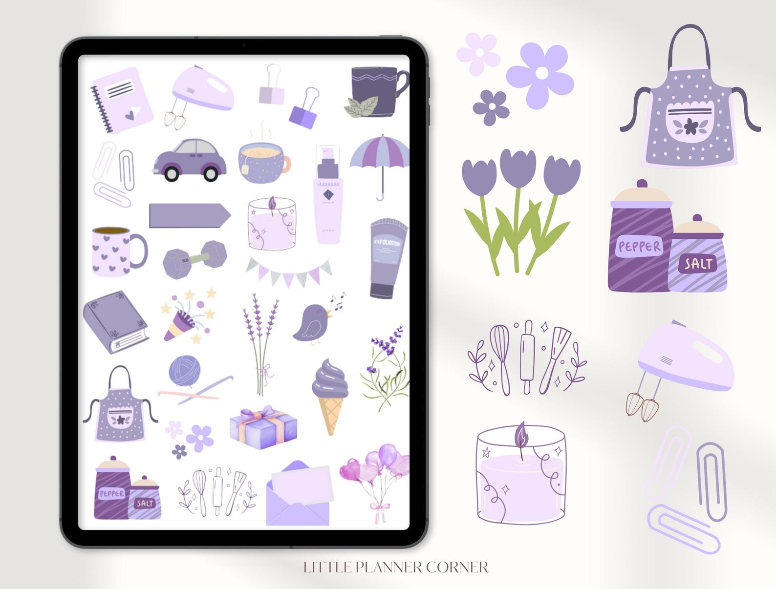 Lavender Aesthetic Goodnotes Stickers|everyday Digital Stickers|purple ...