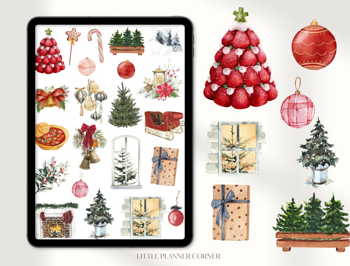 December 2024 Goodnotes Stickers | Digital Clipart | Winter Planner ...