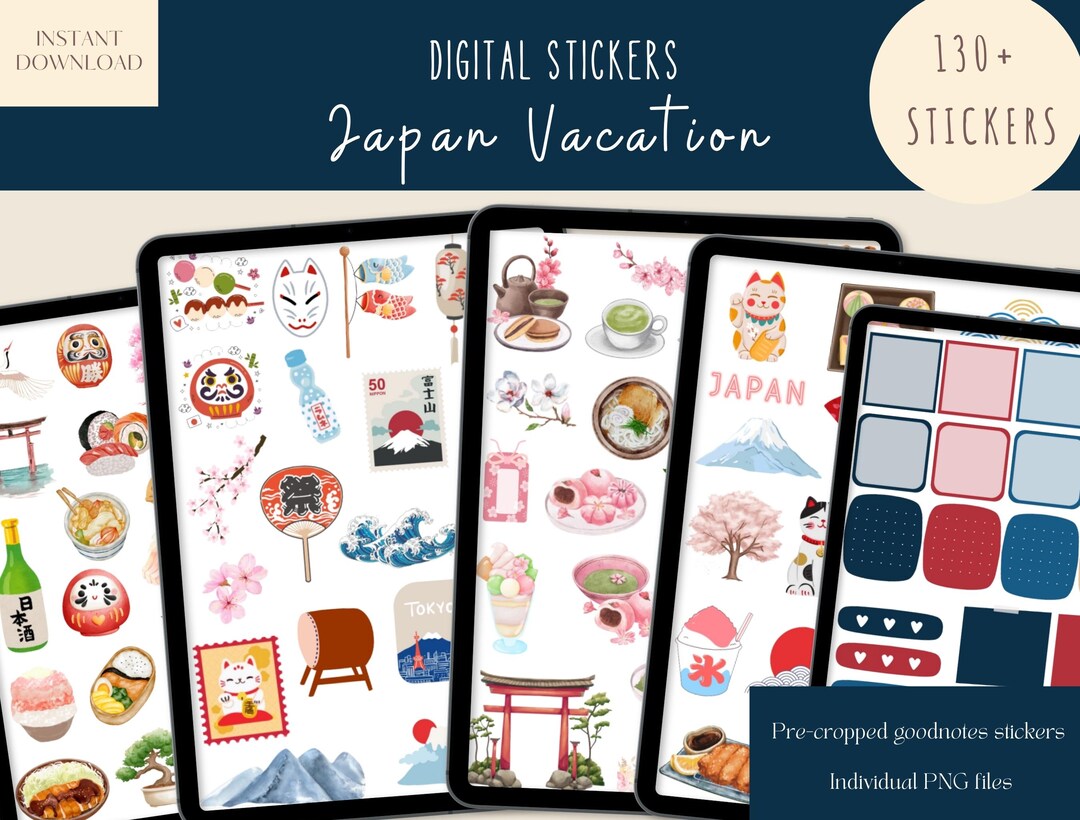 Japan Vacation Goodnotes Stickers|everyday Digital Stickers| Vacation ...