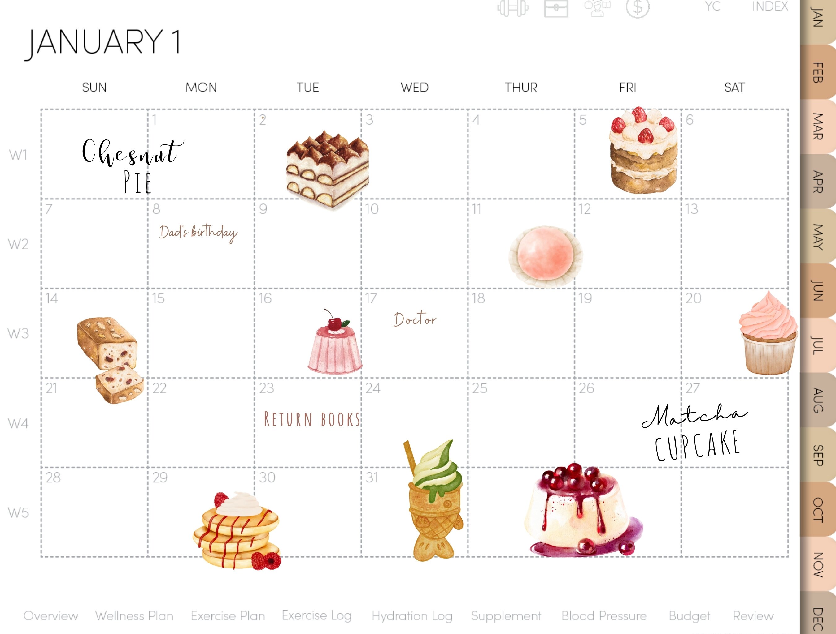 Dessert Fancies Goodnotes Stickers|everyday Digital Stickers| Digital ...