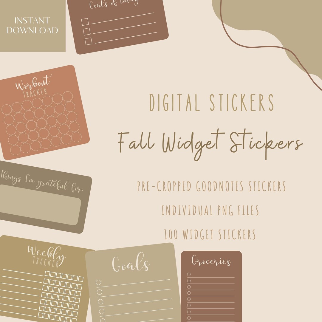 Fall Widget Goodnotes Stickers Aesthetic Everyday Digital - Etsy