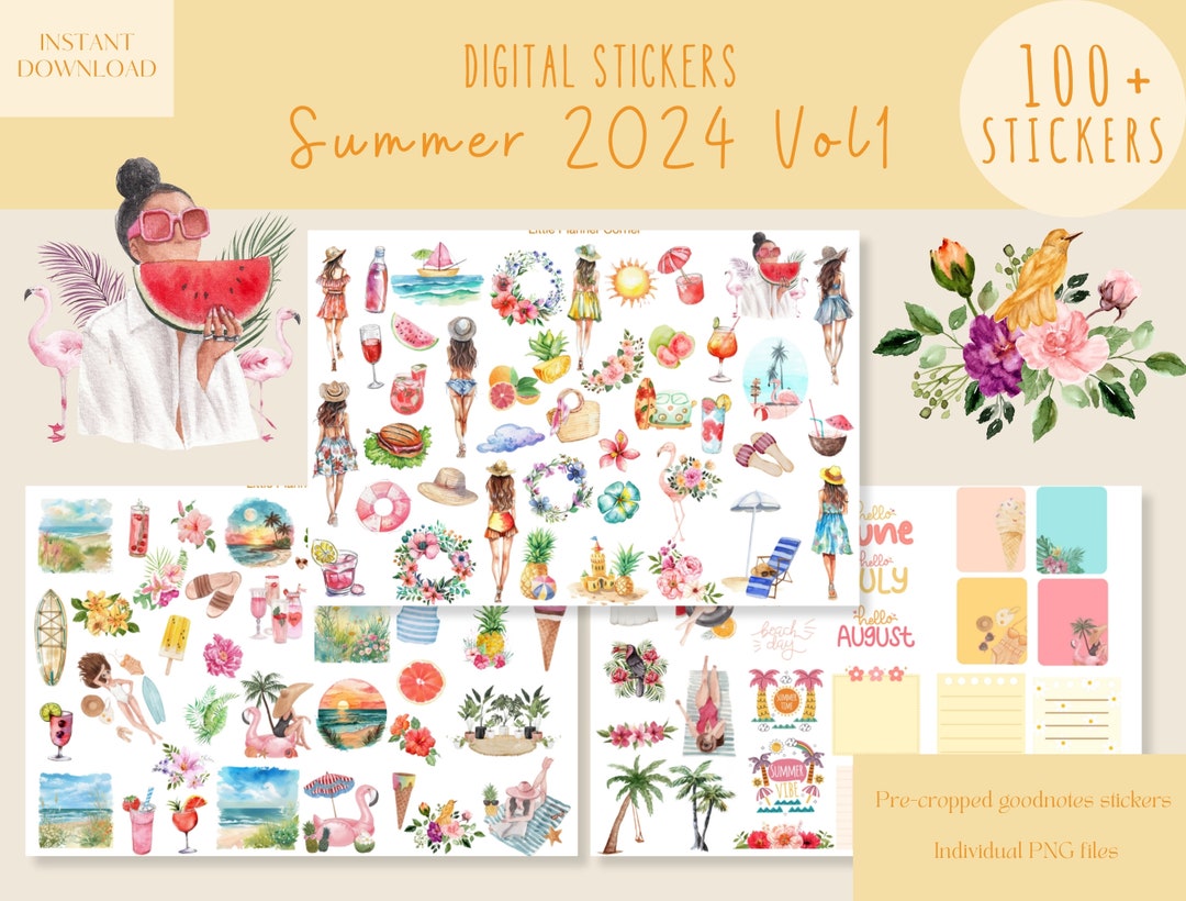 Summer 2024 Vol1 Goodnotes Stickers|beach Everyday Digital Stickers ...