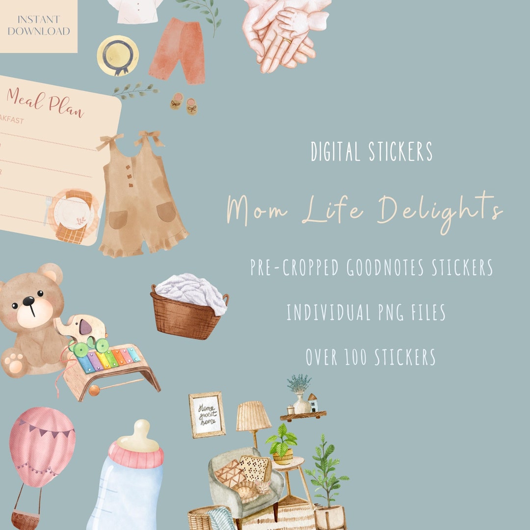 Mom Life Delights Goodnotes Stickers| Everyday Digital Stickers Mum ...
