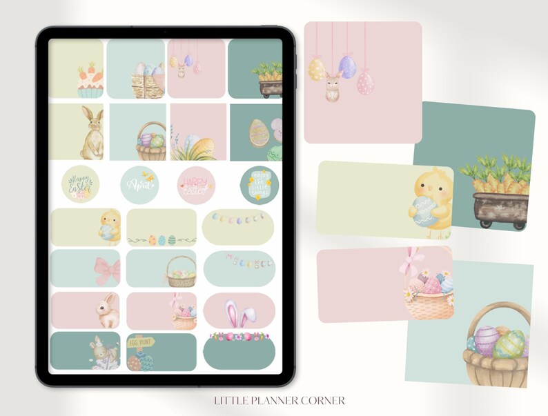 April 2025 Shapes Background Goodnotes Stickers| Easter Digital ...