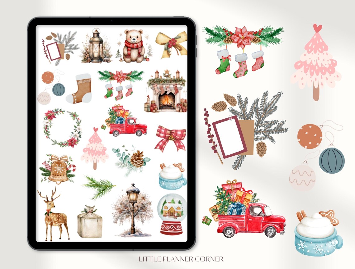 Christmas 2024 Goodnotes Stickers | Cozy Winter Planner Stickers for ...