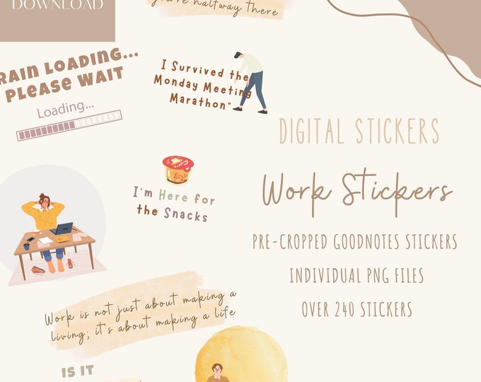 Work Essentials Digital Stickers, Professional Goodnotes Sticker Set ...