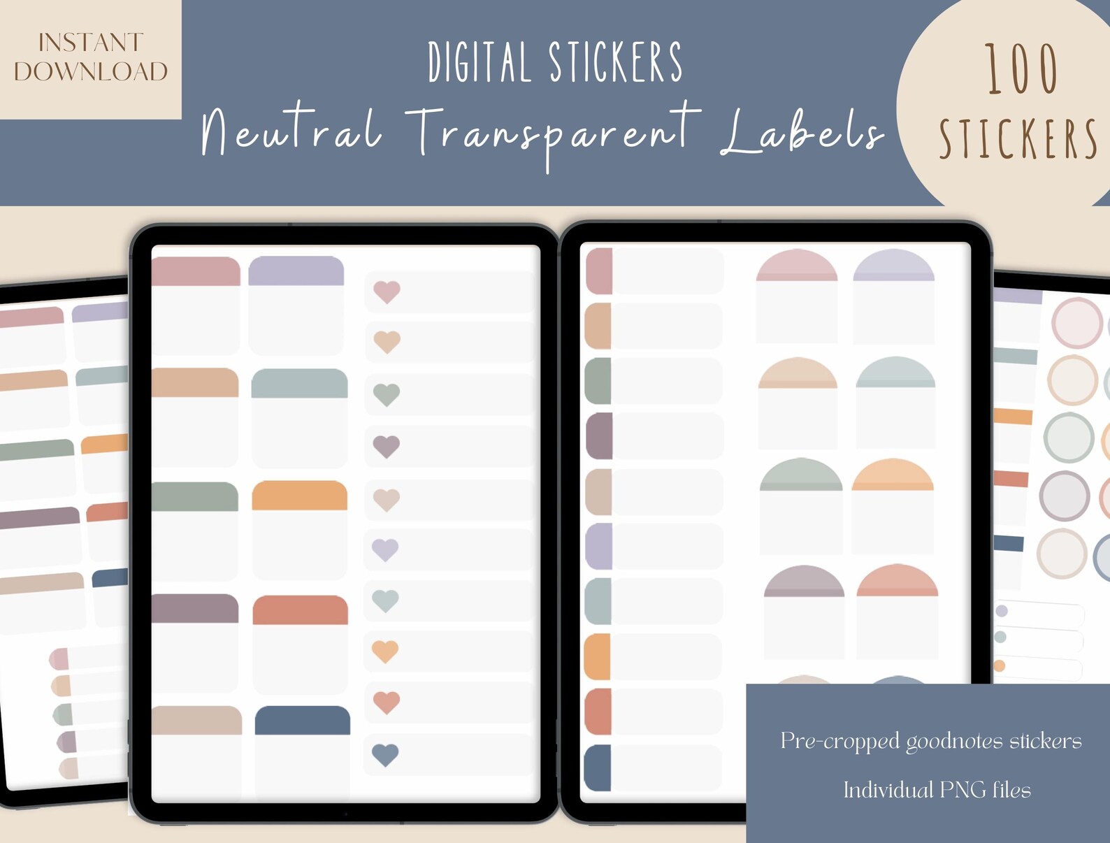 Neutral Transparent Labels Goodnotes Stickers|aesthetic Everyday ...