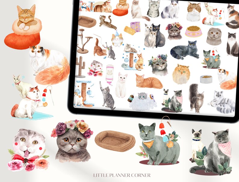 Cute Kitten Goodnotes Stickers | Animals Digital Stickers |cute Cat ...