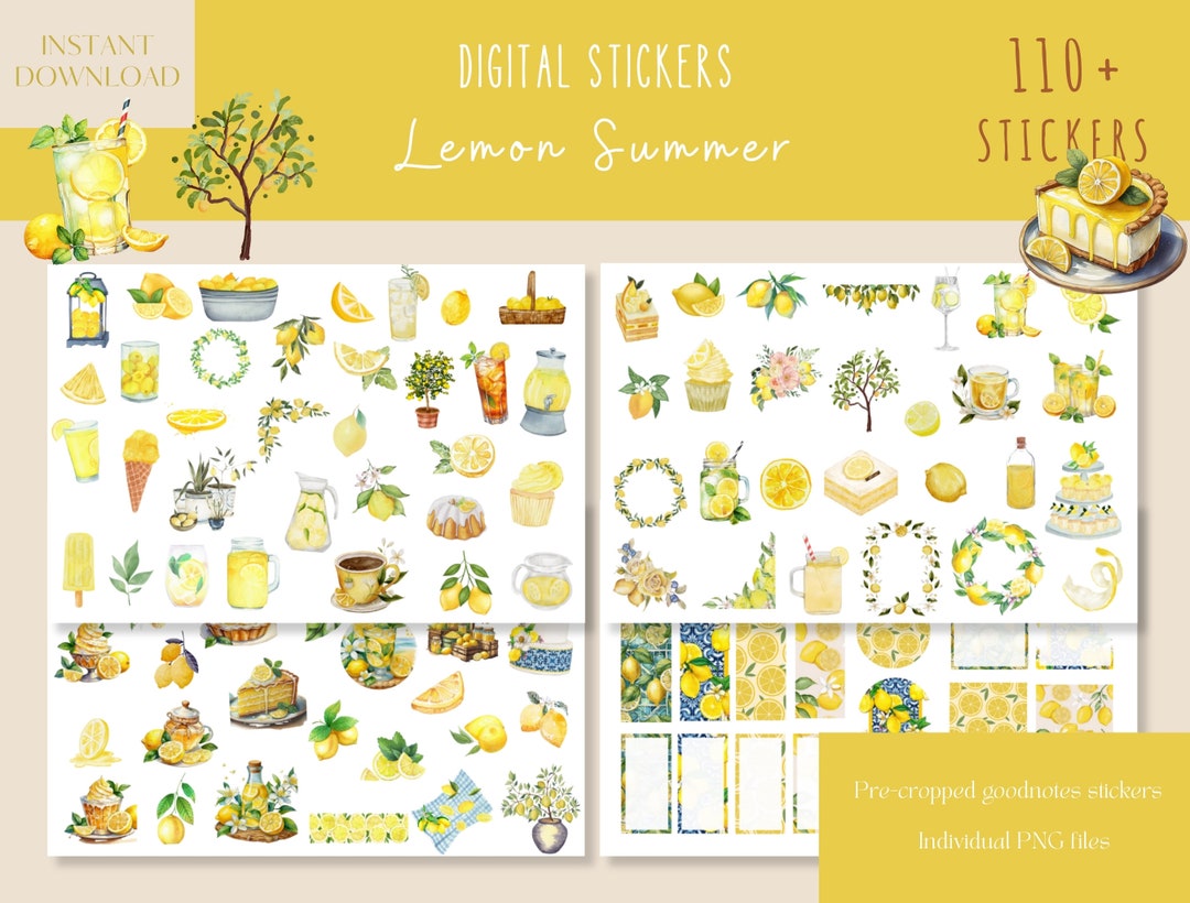 Lemon Summer Goodnotes Stickers|food Everyday Digital Stickers| June ...