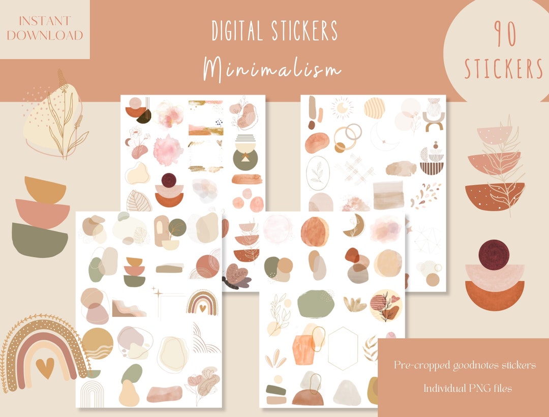 Minimalism Goodnotes Stickers|watercolor Everyday Digital Stickers ...