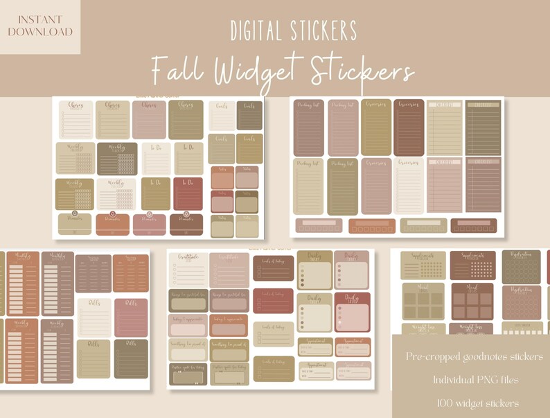 Fall Widget Goodnotes Stickers Aesthetic Everyday Digital - Etsy