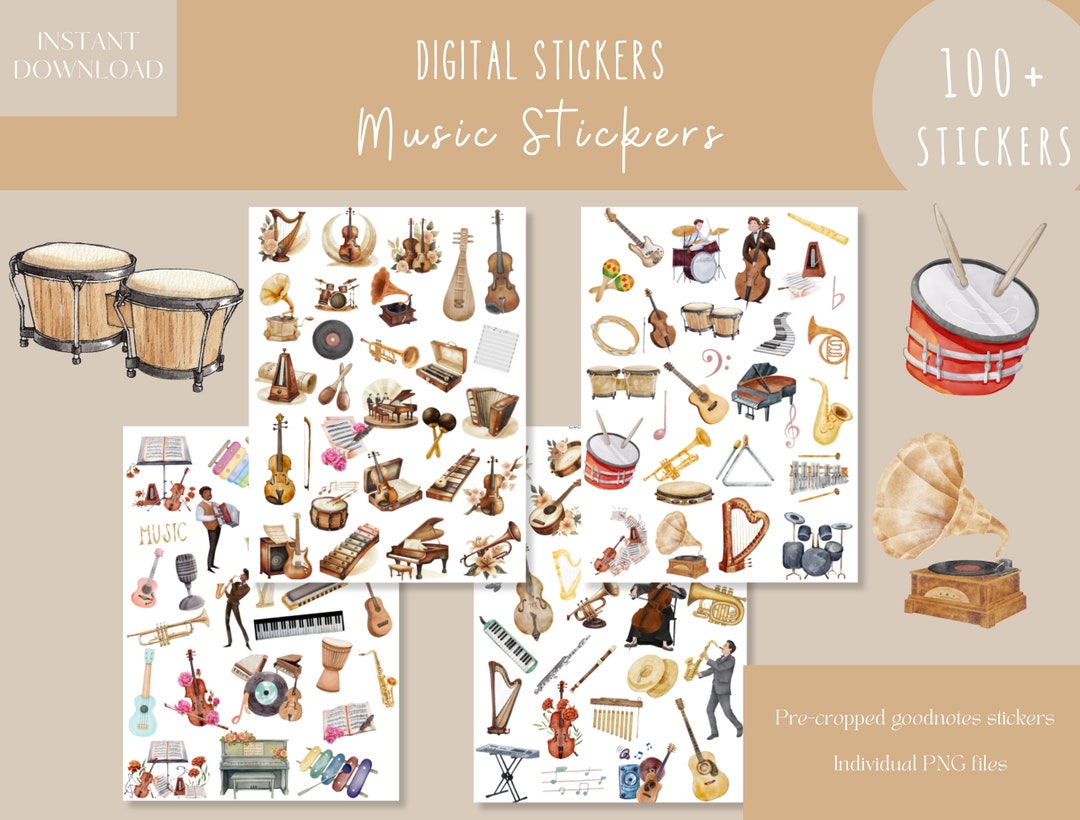 Music Goodnotes Stickers|everyday Digital Stickers| Digital Planner ...
