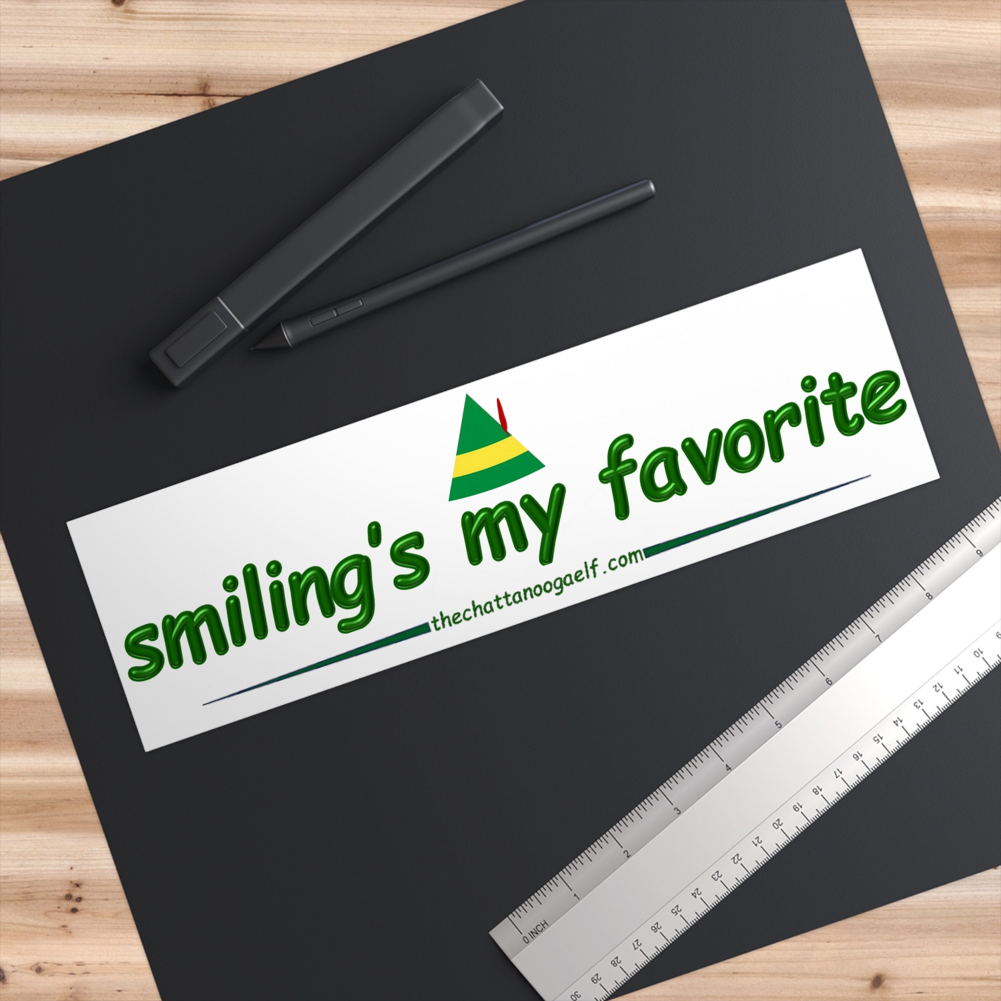Smiling's My Favorite Elf Bumper Sticker - Etsy