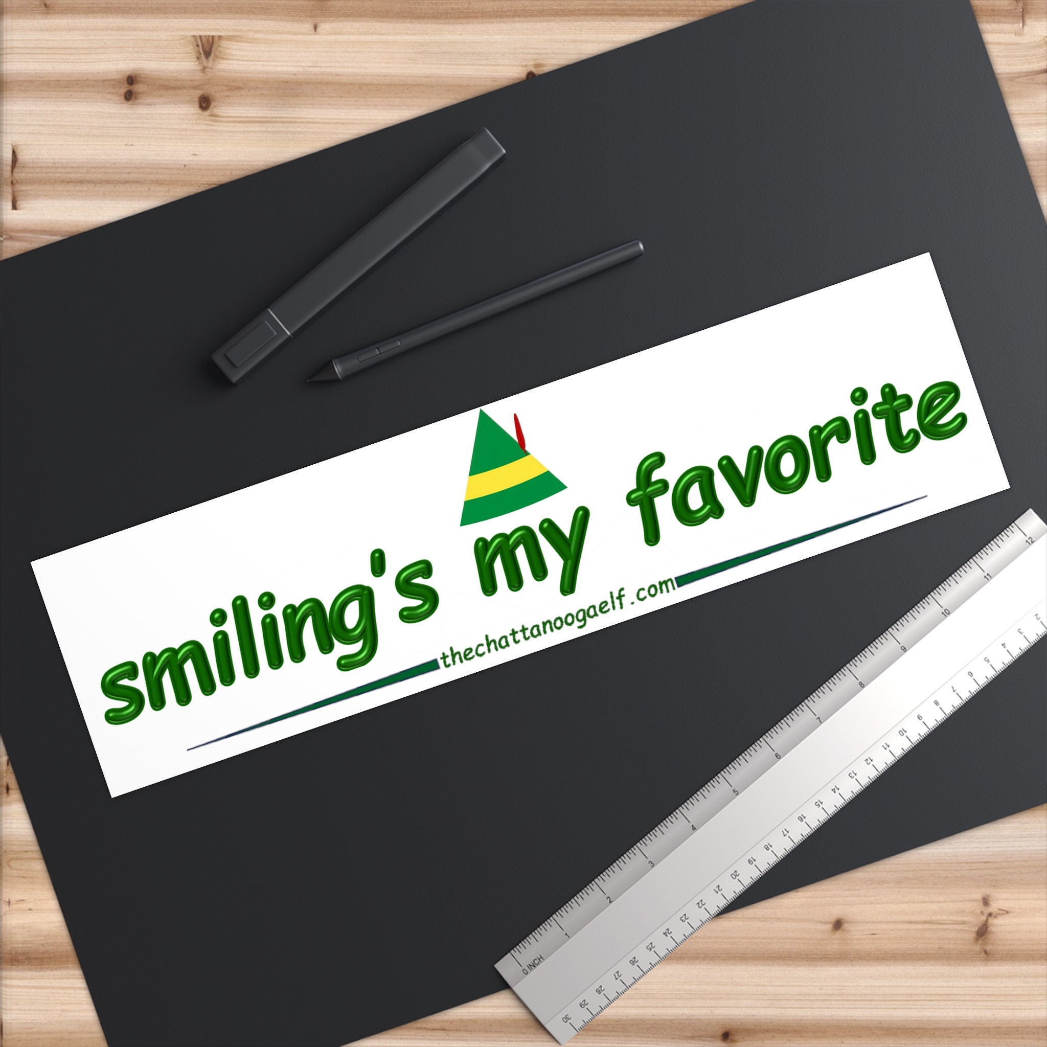 Smiling's My Favorite Elf Bumper Sticker - Etsy