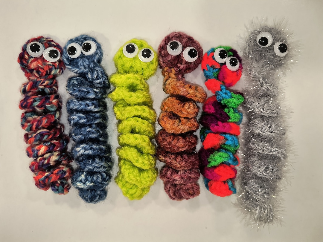 Crocheted Worry Worm: Handmade Fidget Toy for Anxiety - Etsy