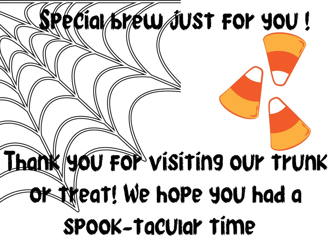 Printable Trunk & Treat Thank You Card - Etsy
